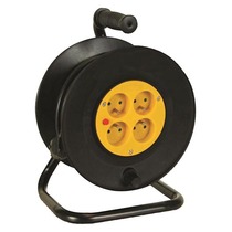 Extension cord with roll 25 m 4 plugs - H05VVF